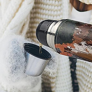 Stainless Steel Leather Vacuum Insulated Mug Castle Thermos Water Bottle for Hot and Cold Drinks Kids Adults 16 Oz