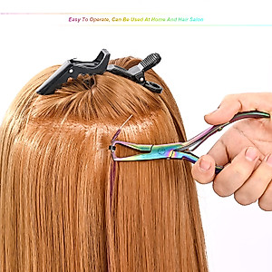 EHDIS Hair Extension Beading Tool Kit Stainless Steel Hair Extensions Micro link Bead Closer and Remover Pliers set, Beads Hair Pulling Hook & Micro Ring Loop Tool Set