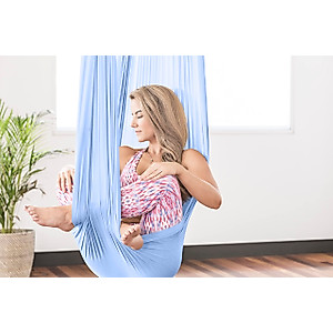 PINC Active Silk Aerial Yoga Swing & Hammock Kit for Improved Yoga Inversions, Flexibility & Core Strength - Blue