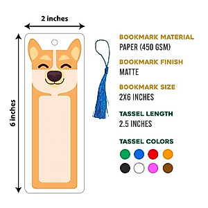 100 PCS Bookmarks for Kids, Animal Bookmarks for Kids, DIY Bookmarks for Kids, Bookmarks for Kids Bulk, Book Marks for Kid, Cute Bookmarks, Bulk Bookmarks with Tassel, 450 GSM Paper Bookmarks