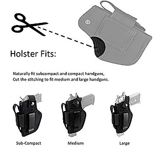 Depring Concealed Carry Holster IWB OWB Holster with Magazine Slot for Right and Left Hand Draw Fits Subcompact to Large Handguns Version 2.0