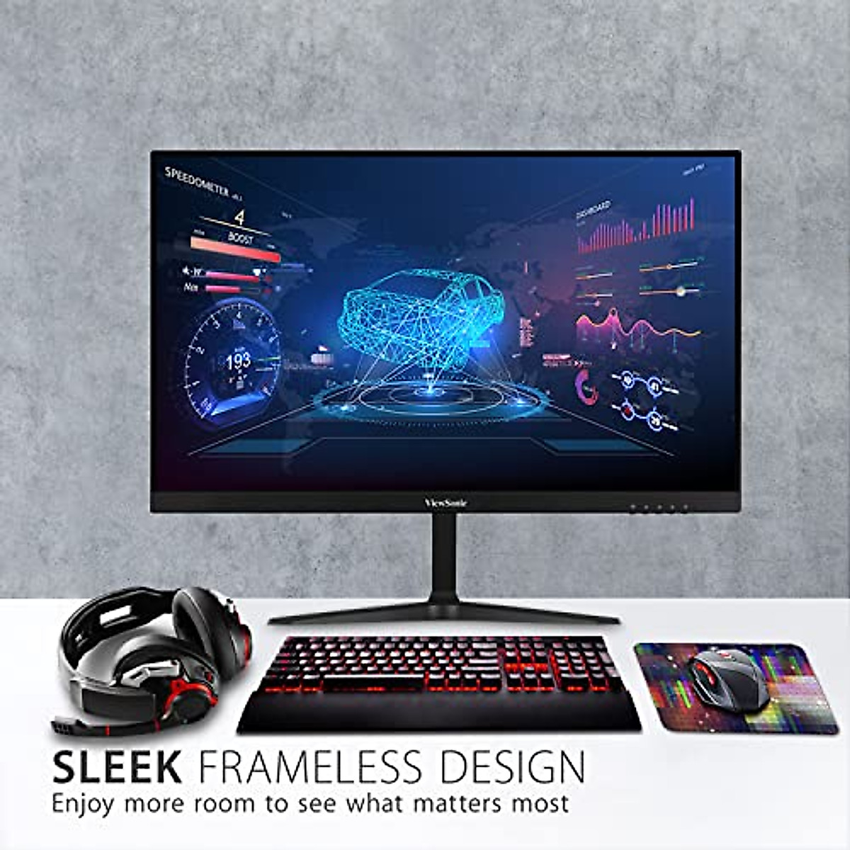 ViewSonic OMNI VX2418-P-MHD 24 Inch 1080p 1ms 165Hz Gaming Monitor with FreeSync Premium, Eye Care, HDMI and DisplayPort