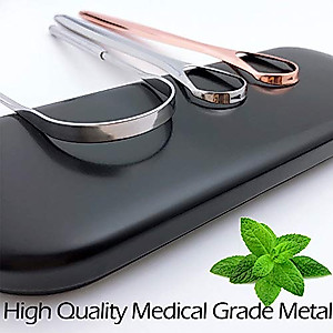 Tongue Scraper, Tongue Cleaner, Tounge Scraper Cleaner,Tongue scrapers for adults with Carrying case, Fresh Breath Tongue Scrapers Medical Grade Metal (3 pack)