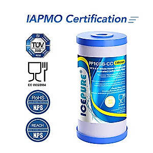 ICEPURE 5 Micron 10" x 4.5" Whole House Water Filter Compatible with GE FXHTC, GXWH40L, RFC-BBSA, W50PEHD, GXWH35F, GNWH38S, Dupont WFHD13001, R50-BB, Pack of 2