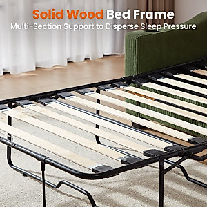 CHIC HOUSE Pull Out Sofa Bed, Full Size Sleeper Sofa, 2-in-1 Convertible Corduroy Couch with USB Charging, Memory Form Couch for Living Room, Apartment and Small Space