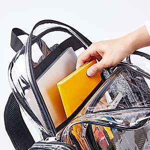 COVAX Clear Backpack, Transparent PVC School Clear Backpack, Clear Bookbags Daypacks for Work, Security, Sporting Events