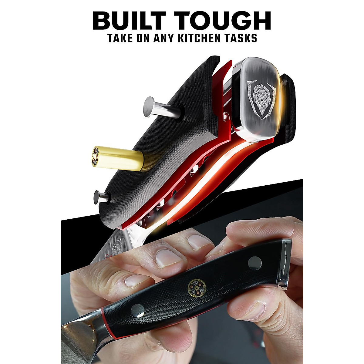 Dalstrong Santoku Knife - 7 inch - Shogun Series - Damascus - Japanese AUS-10V Super Steel 67 Layers - Black G10 Handle - Vegetable Knife - Vacuum Treated - Kitchen Knife - Sheath Included