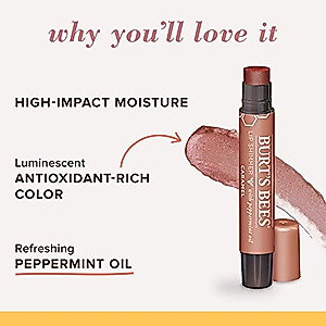 Burt's Bees Lip Balm Easter Basket Stuffers, Moisturizing Lip Shimmer Spring Gift for Women, for All Day Hydration, with Vitamin E & Coconut Oil, 100% Natural, Caramel, 0.09 Ounce (4 Pack)