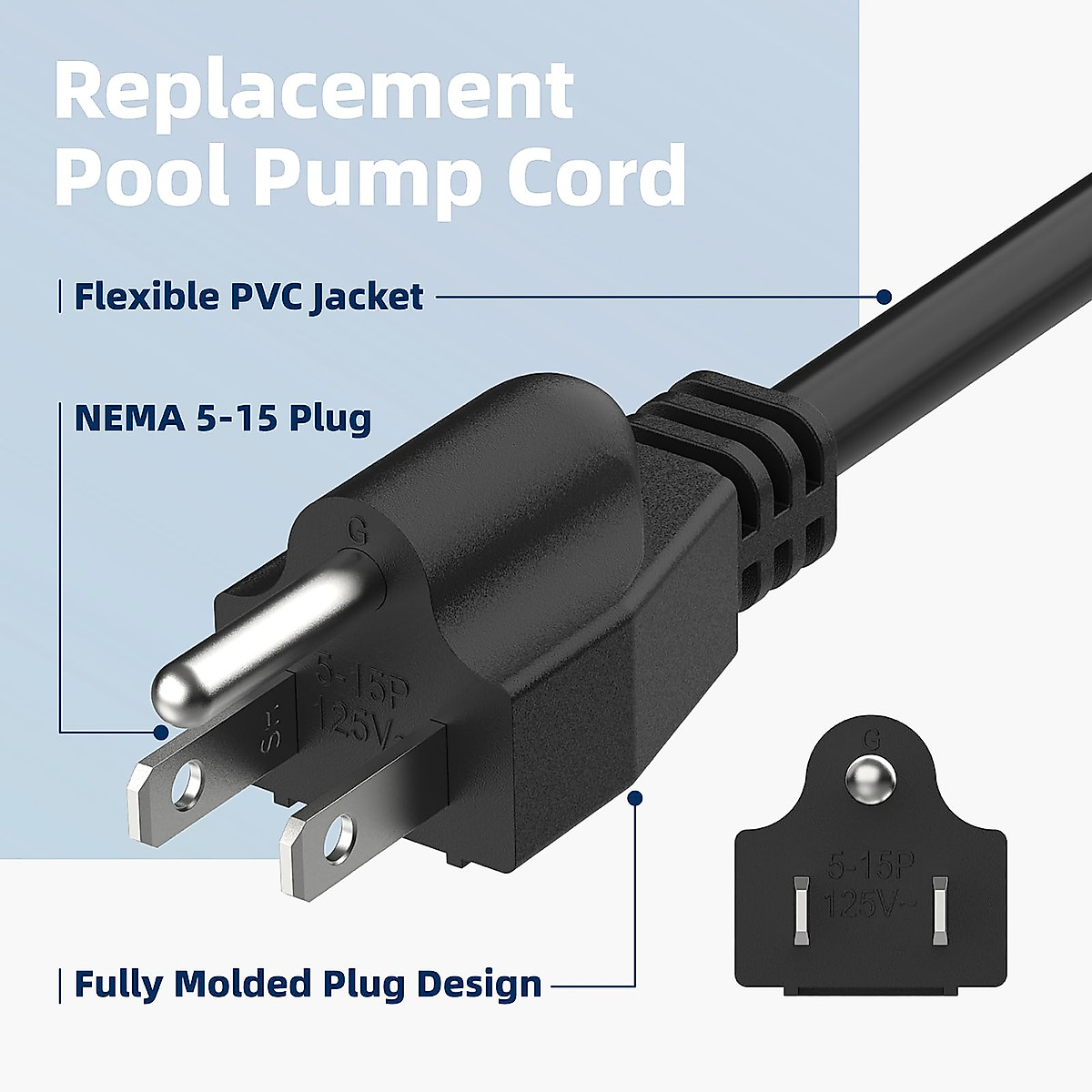 95104L Replacement Cord Compatible with SKILSAW Worm Drive Saw SPT77WM SPT78W Circular Saw Power Cord Parts,Heavy Gauge for SKIL SAW Power Tool Replacement Assembly Accessories