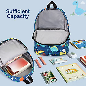 Cosyres Kids Toddler Dinosaur Backpack for Boys Girls Nursery Rucksack School Book Bag Preschool Kindergarten Blue (Size:Medium)