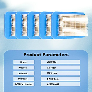 JICHEKU A226000032 Air Filter for Echo PB403 PB403H PB403T PB413H PB413T PB500H PB500T PB580H PB580T PB603 PB611 PB620 PB620ST PB650 PB650H PB650T PB651T PB755SH PB755ST A226000031 Leaf Blower 5PCS