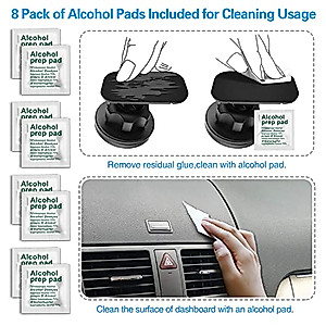 pop-tech Sticky Adhesive Pad Replacement for Car Dashboard Magnetic Phone Mount Base, 8pcs 3M VHB Double Sided Sticker Heat Resistance Tape for Magnet Cellphone Holder & Windshield Dash Cam