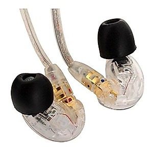 Shure SE215-CL Sound Isolating In Ear Stereo Earphones (Clear) with 3 Pairs of Triple Flange Sleeves for Better Sound Isolation