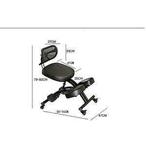 Ergonomic Kneeling Chair with Back Support, for Home and Office, Black