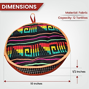 AXIE - Tortilla Warmer – Insulated Tortilla Keeper – Microwaveable Tortilla Warmer Pouch - Keep Tortilla Warm Up to One Hour – Holds Up to 12 tortillas (10 inch) - 80% Cotton