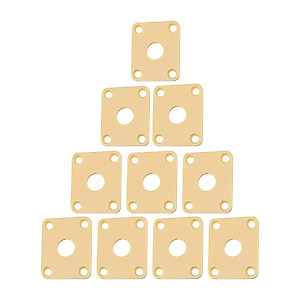 10Pcs Yootones Plastic Jack Plate Square Jackplates Compatible with Epiphone Les Paul Guitar (Yellow)