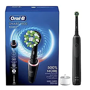 Oral-B Smart 1500 Electric Power Rechargeable Battery Toothbrush, Black