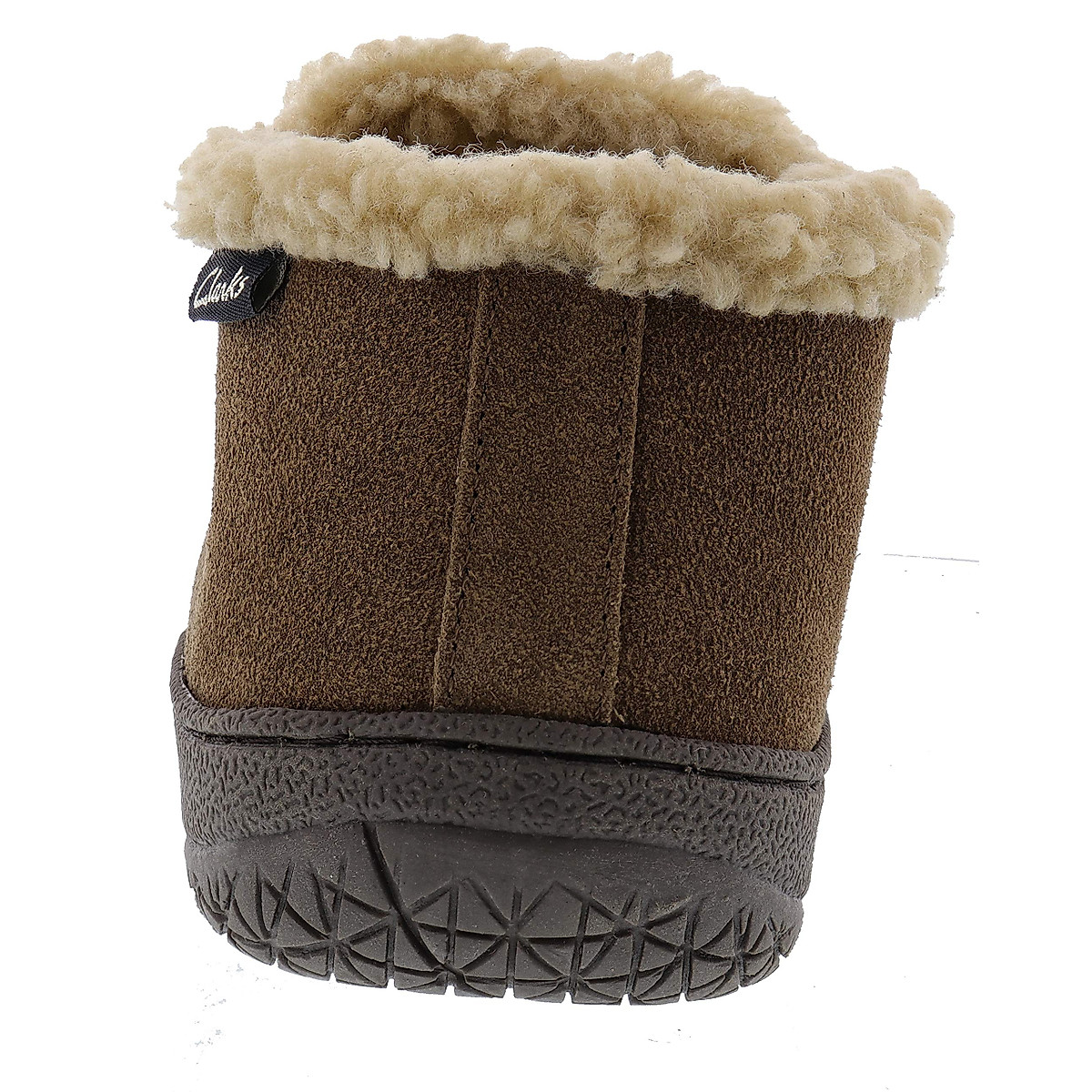 Clarks Sage Suede Moccasin Faux Fur Lining Indoor Outdoor Bootie Slippers (Sage Suede, 12)