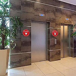 Face Mask Required Sign Sticker 2 Pack 8x8” Inch Peel & Stick Vinyl Decal Wall & Floor Sticker | Wear Face Mask Public Safety Signage for Customers, Business, Offices, Storefronts | No Mask No Entry