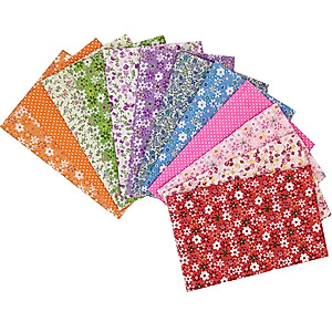 Cartisanat Fat Quarters Fabric Bundles，12 Pcs (20in x 20in / 50cm x 50cm) Sewing Patterns Quarter Precut Fabrics for Quilting Squares Scraps TOP Cotton Material Bundle Patchwork DIY Crafting Floral B