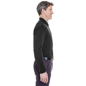 UltraClub Adult Cool & Dry Sport Long-Sleeve Polo 3XL BLACK