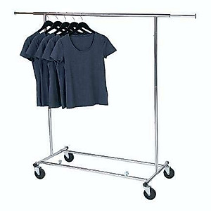 Chrome Single-Rail Collapsible Salesman Clothing Rack