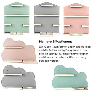 QILUCKY Shelf with Space for 24 Figures, Box Magnetic Wall Shelf for Children to Play and Collect (House - Gray)