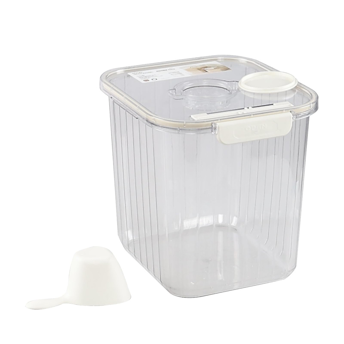 Tyminin Large Airtight Food Storage Containers, Plastic Pantry Storage Boxes with Measuring Spoon, Keep Fresh, Clear