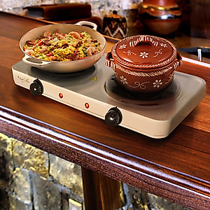 MegaChef Portable Dual Electric Countertop Burner Coil Cooktop Tabletop Stove