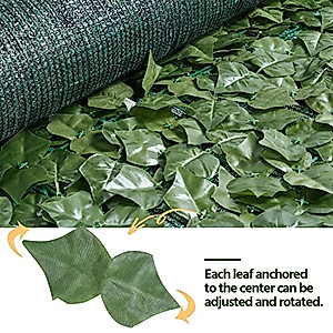 Yaheetech Ivy Privacy Fence, 38" x 116" Artificial Hedges Fence and Faux Ivy Leaf Decorative Screen with Mesh Backing for Outdoor Indoor Garden Balcony Decor, 2PCS
