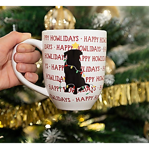 Pearhead Pet Happy Howlidays Dog Coffee Mug, Dog Owner, Holiday Stocking Stuffer