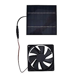 Hilitand Solar Powered Exhaust Fan 10W Solar Panel 10W Dual Fans Waterproof Protection Net Outdoor Indoor Solar Panel with Powered Exhaust Fan