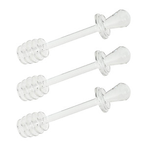 Cabilock 6 Pcs Honey Stick Dispenser Syrup Pourer Coffee Syrups Honey Syrup Ladle Spoon Drink Honey Dipper Spoons Honey Wand Coffee Stir Spoons Hand Mixer Mini Honeycomb Acrylic