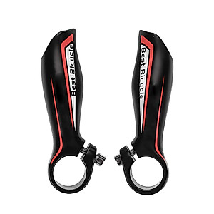 Health Gear 1 Pair Black Aluminum Alloy Handlebar End Grips with Soft Rubber Plugs for Mountain Bike Road Bike Handlebar with 22.2mm