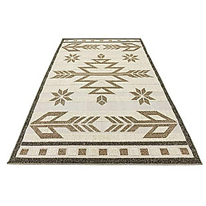 Unique Loom Outdoor Modern Collection Area Rug - Albuquerque (5' x 8' Rectangle, Beige/ Brown)