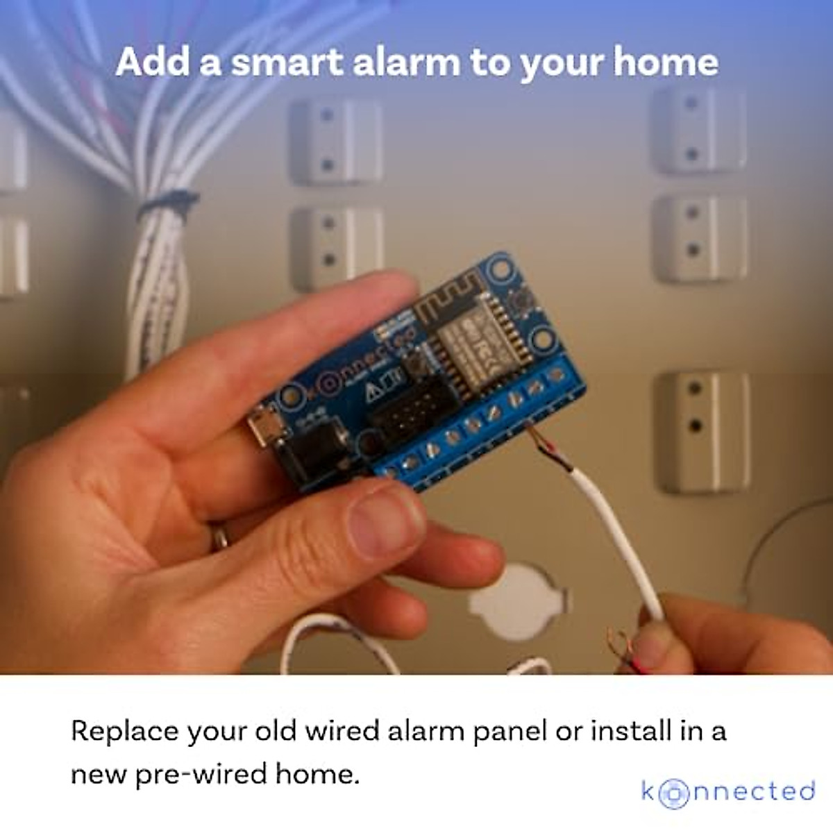 6-Zone Wired Smart Alarm Panel - Konnected Alarm Panel - Make Wired Alarm System Smart - SmartThings, Alexa, Home Assistant - No Batteries or Monthly Fees - Wi-Fi Connection - Accessories Included