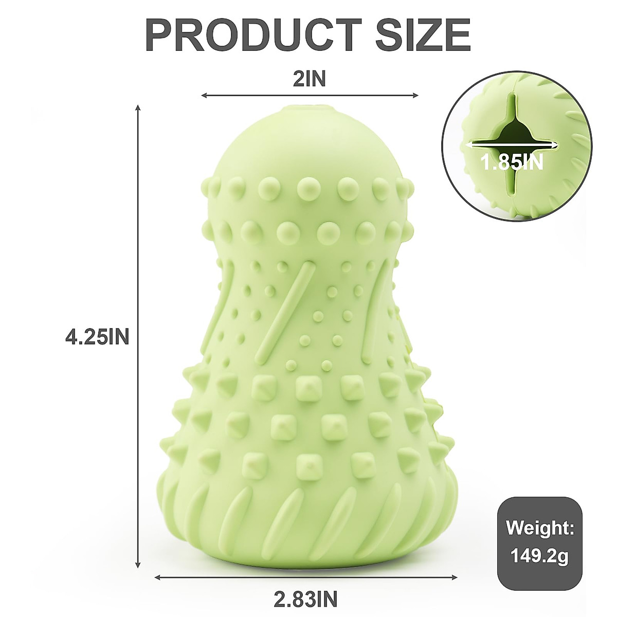 Nopisen Chew Toys -Cone Shape Dog Toys for Aggressive Chewers，Durable Natural Rubber， Multifunctional Teeth Cleaning and Gum Massage(Green)