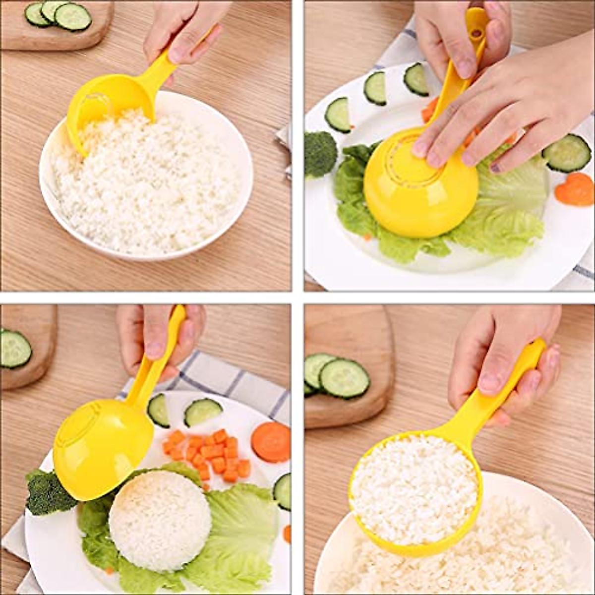 Hemoton 2pcs Plastic Rice Paddle Food Service Spoon Semicircular Rice Shovel Non Stick Rice Scooper Potato Server Spatula for Home Kitchen Restaurant Sushi Making