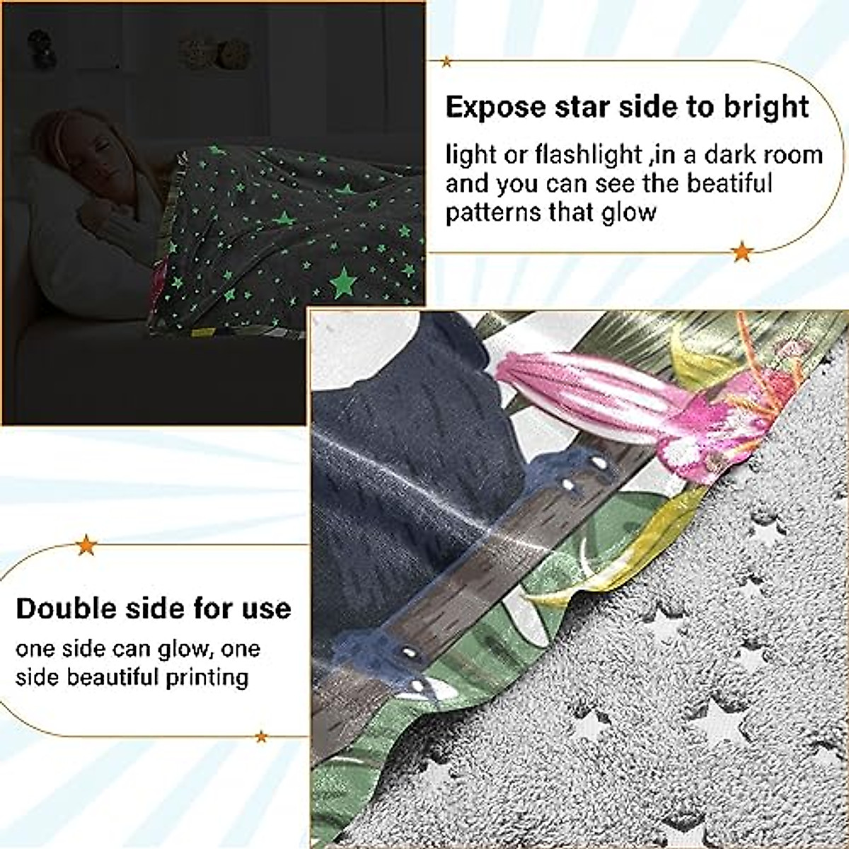 Joko Ivery Tropical Palm Leaves Birds Premium Soft Travel Blanket Pillow Airplane Blanket with Hand Luggage Belt & Backpack Clip Airplane Essentials 2 in 1 for Airplane Train Bus Car