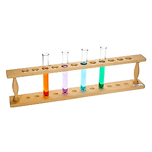 EISCO Wooden Test Tube Rack - Holds 12 Tubes up to 22mm Diameter - Test Tube Holder, Crochet Hook Stand, Spice Rack