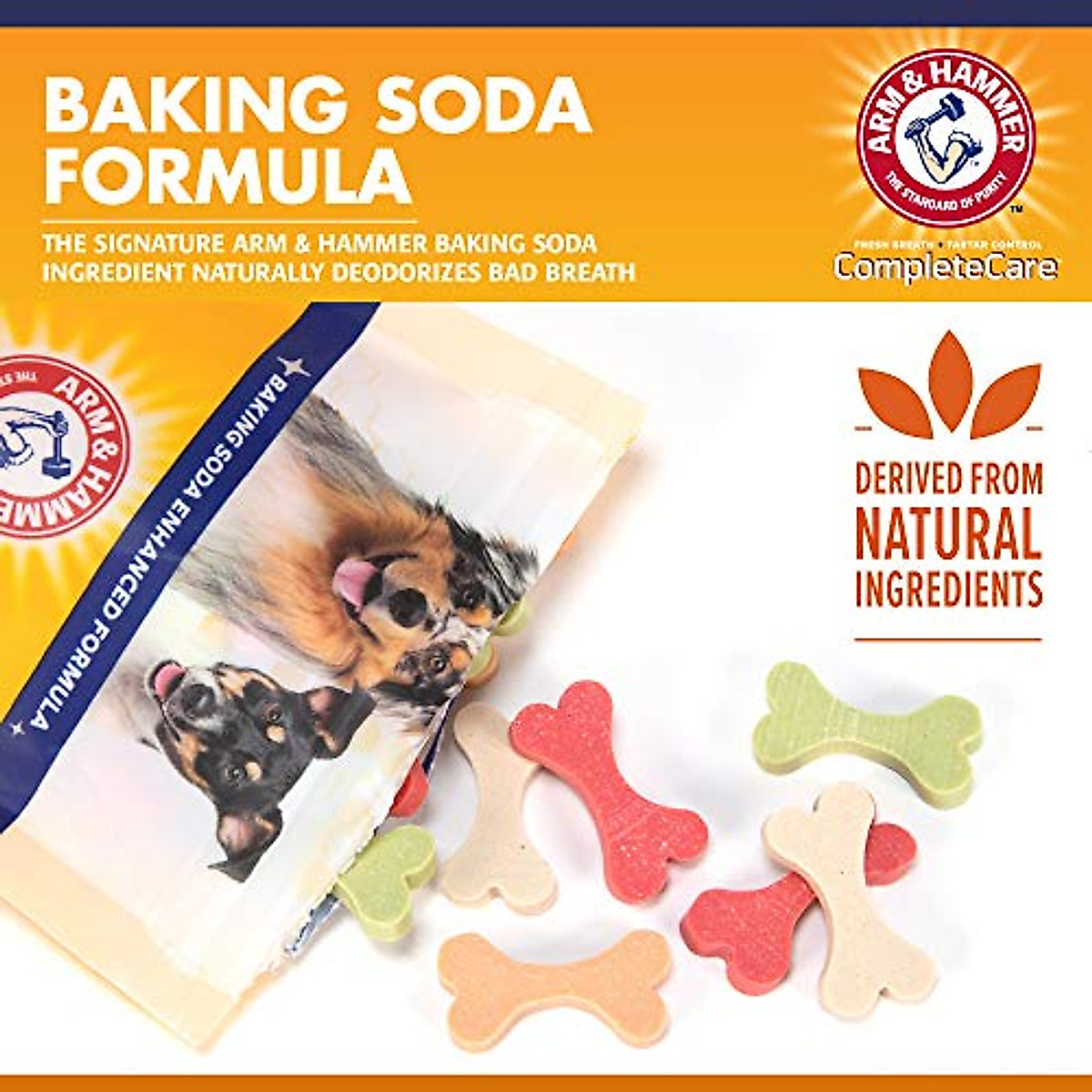 Arm & Hammer for Pets Complete Care Dog Dental Mints in Resealable Bag, Beef Flavor Baking Soda Enhanced Dog Dental Care Mints for Fresh Breath, 40 Mints