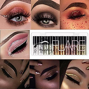 Lucoss Glitter Liquid Eyeliner Eye Shadow Makeup Kit Long Lasting Waterproof Sparkling Eyeshadow Liquid Metallic Eye Glitter Makeup