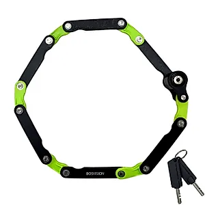 Folding Bike Lock, Foldable Bike Lock, Bicycle Folding Lock, Heavy Duty Anti Theft, 12 Steel Bars (30.7"/78cm) with 2 disc Keys and Mount Bracket