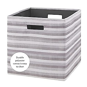 Linon Home Decor Linon Dawes Grey Stripe 2pk Storage Bin