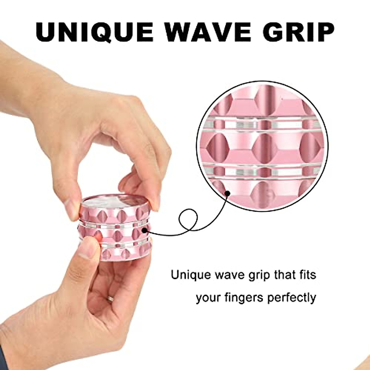 2.5" Large Grinder Pink and Silver