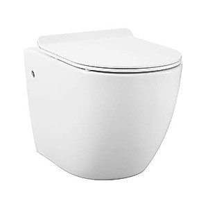 Swiss Madison Well Made Forever SM-WC424 Toilet Tank Carrier, For 2 x 4 Residential Studs, White & SM-WT449 St. Tropez Wall Hung Toilet, Glossy White