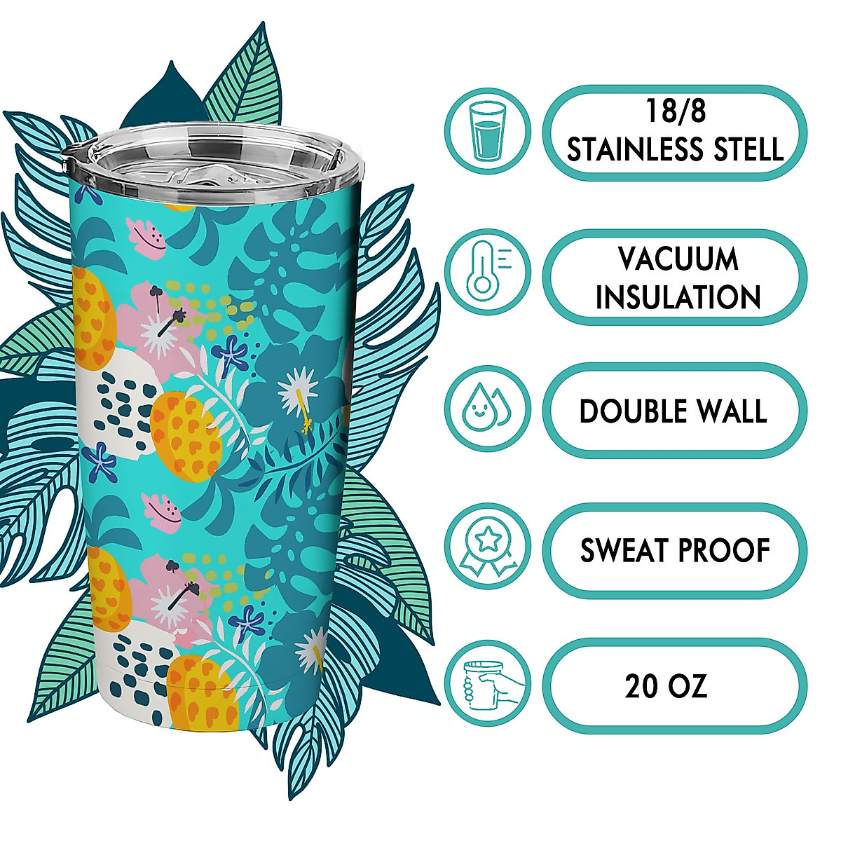 Hualvbul Cat Cup 20 Oz Stainless Steel Tumbler Leak Proof Tumbler with Straw and Lid, Travel Coffee Mug for Home Outdoor, Thermal Cups for Hot and Cold Drinks