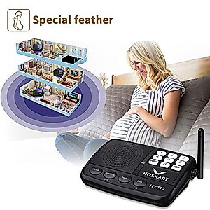 Wireless Intercom System Hosmart 1/2 Mile Long Range 7-Channel Security Wireless Intercom System for Home or Office (New Version) [4 Stations Black]