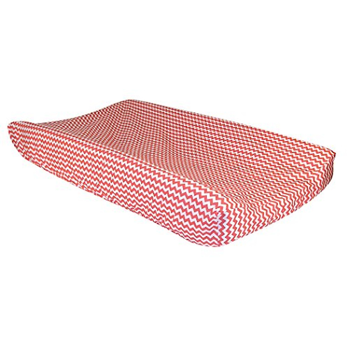 Trend Lab White Chevron Print Changing Pad Cover, Coral Pink