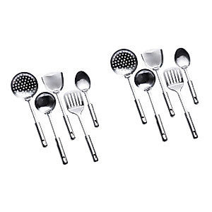ABOOFAN 10 Pcs Cooking Tools Metal Spatula Chef Utensils Stainless Cookware Metal Cooking Utensils Metal Spoons Kitchen Spatula Cooking Spoons Spoon Shovel Stainless Steel